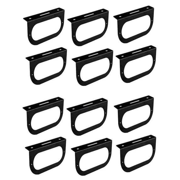 RAParts (12) Black Taillight Mounting Brackets fits 6" Oval Brake Light ...
