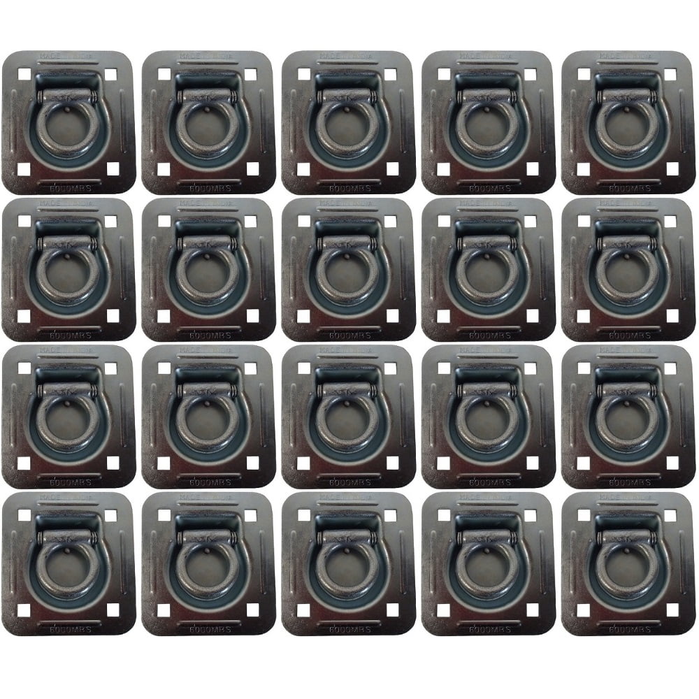 RAParts 20pk Flush Mount Recessed Ring Trailer Cargo Tie Down Control D ...