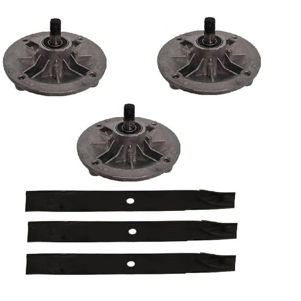 RAParts (3) Mower Deck Spindles & (3) Mower Blades Fits Toro 50" Deck ...