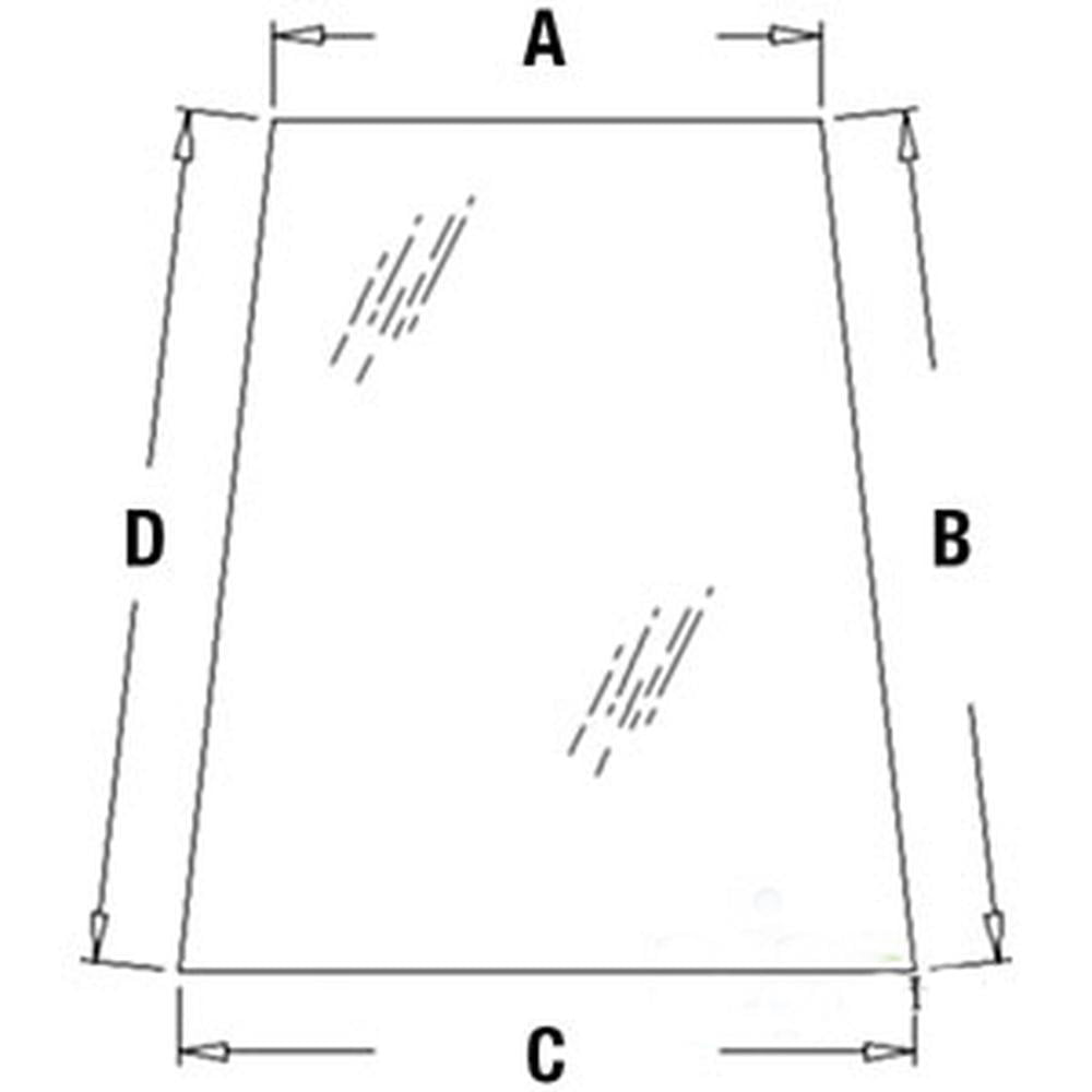 RAParts 338429A1 Upper Door Glass (LH) Fits Case IH Models 580M 580M II ...