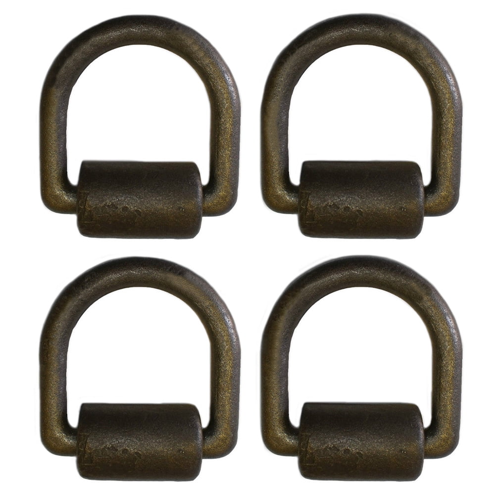 RAParts (4) 1" Bolt-On/Weld-On Black Forged D Rings Made For Rope ...