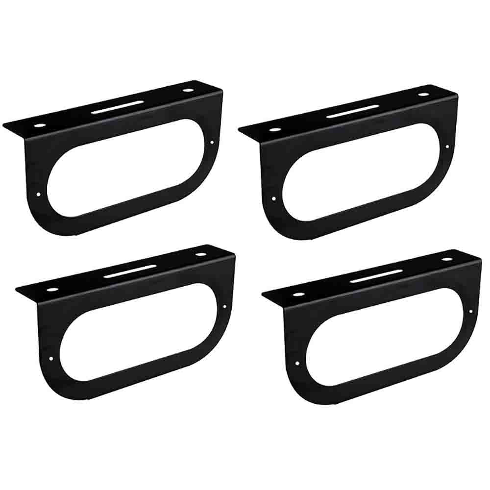 RAParts (4) Black Taillight Mounting Brackets fits 6" Oval Brake Light ...