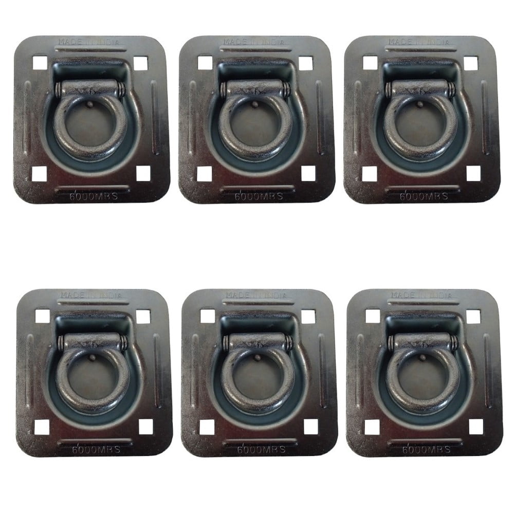 RAParts 6 Recessed Floor D-Rings w/ Backing Plate Enclosed Cargo ...