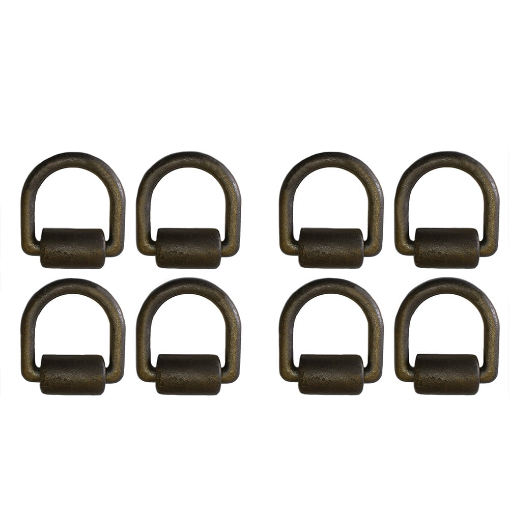 RAParts (8) 1" Bolt-On/Weld-On Black Forged D Rings Made For Rope ...