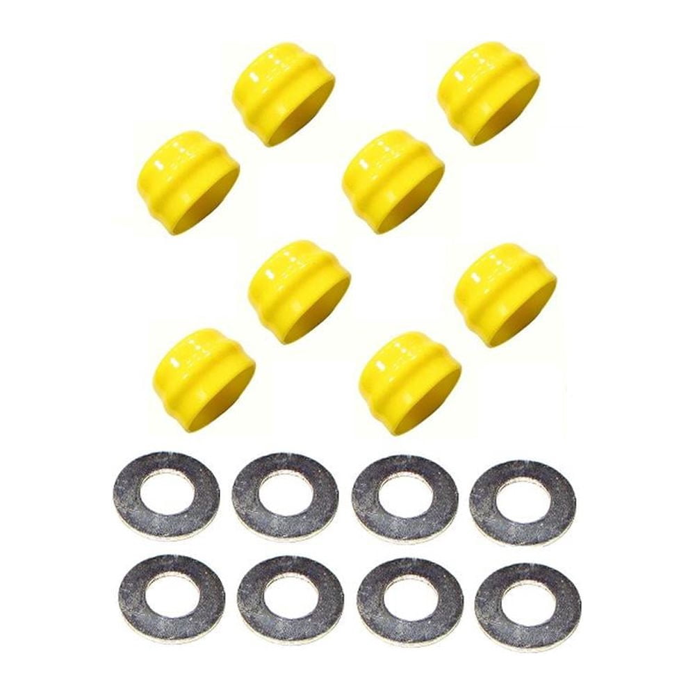 RAParts (8 Pk) Front Wheel Bearing Hub Caps & Thrust Washers Fits John ...