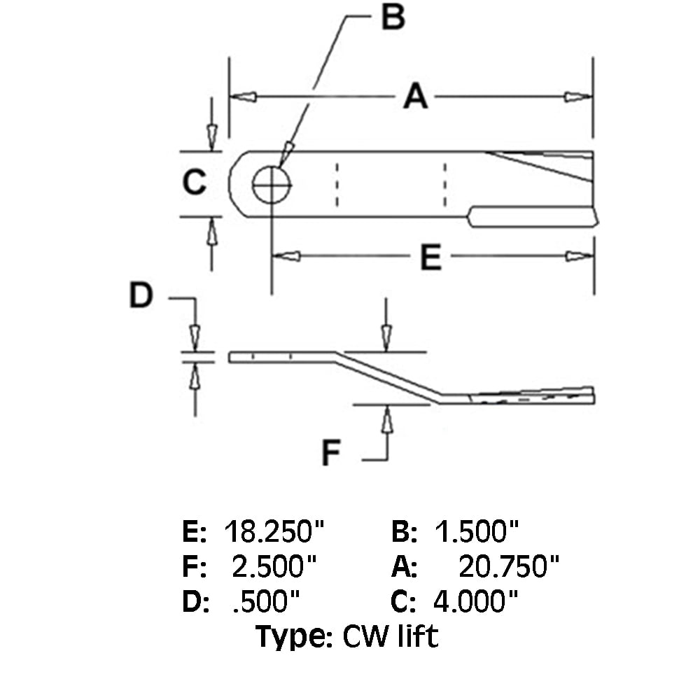 RAParts 86665 New CW Lift Rotary Cutter Blade Fits Bush Hog 13368 3008 ...