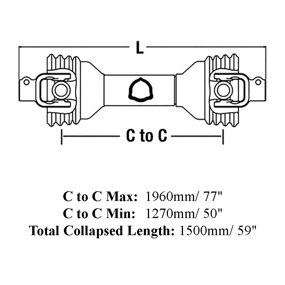 RAParts CS65011 New Finishing Mower Driveline Assembly with 1-3/8" 6 ...