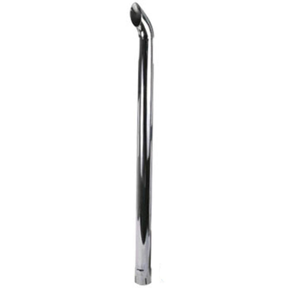 RAParts Chrome Curved Exhaust Stack Pipe Slotted 48" 2 1/2" ID fits ...