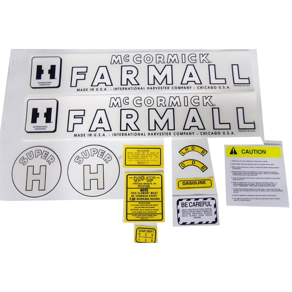 RAParts DEC099 IH Super H 1953-54: Mylar Decal Set Fits International ...