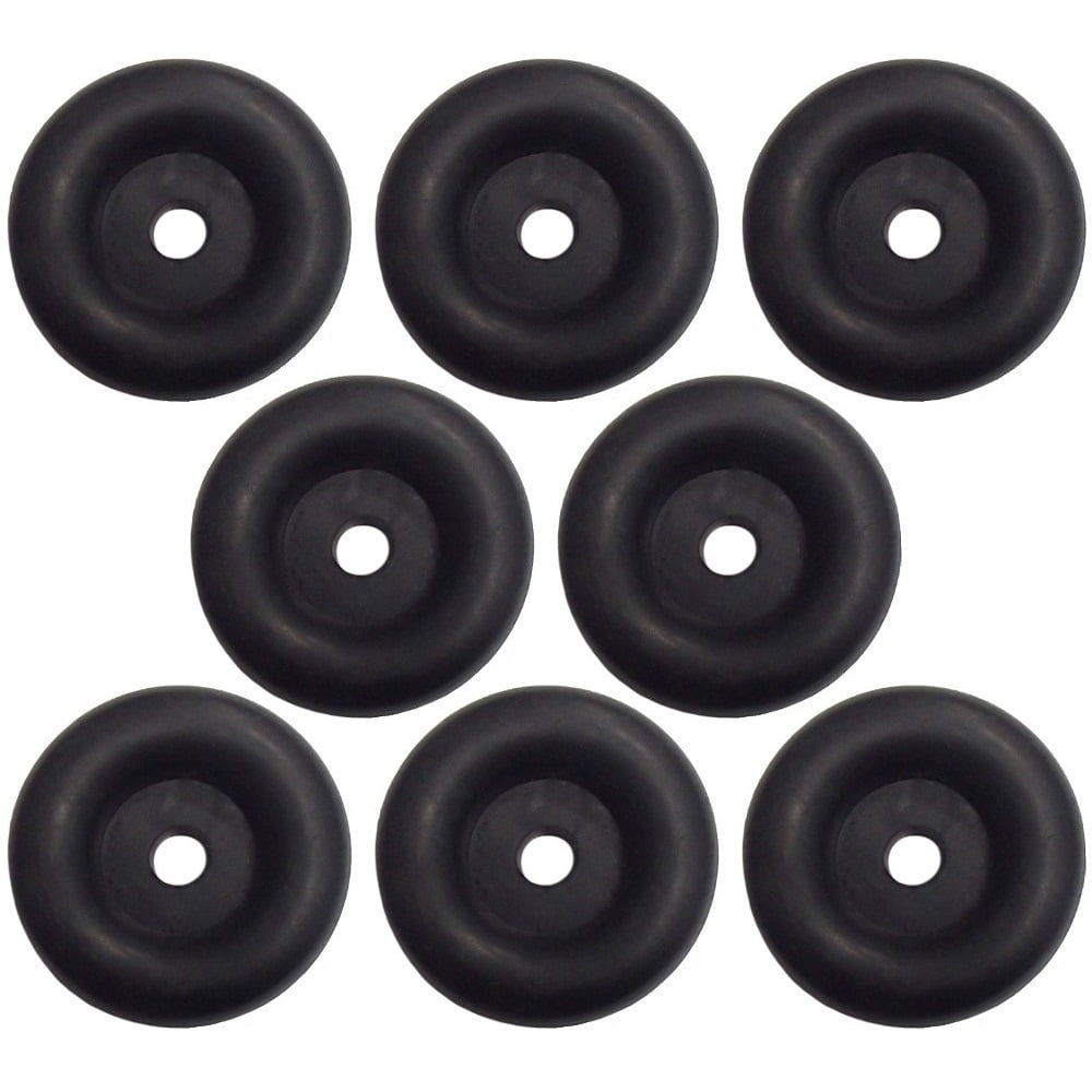 RAParts Eight (8) Cargo Trailer Door Ramp 2.5" Round Black Rubber ...