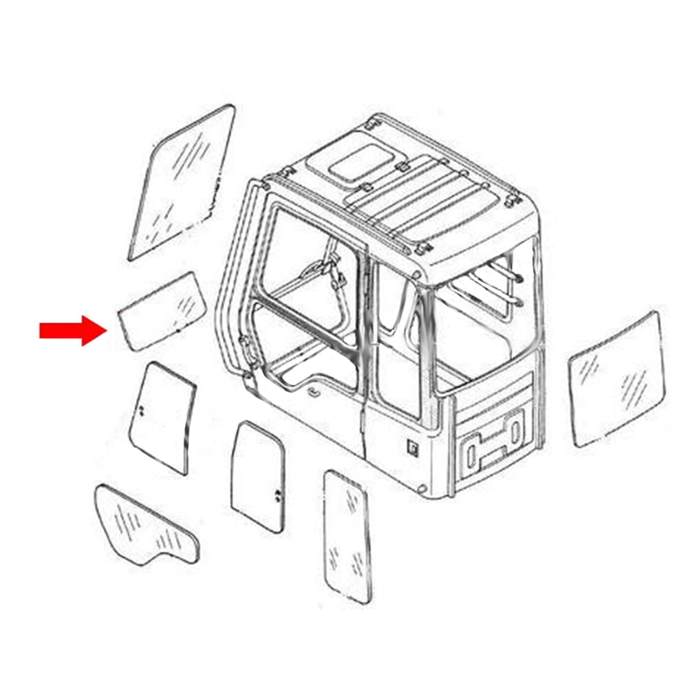 RAParts Front Lower Cab Glass Fits Caterpillar (Fits CAT) 383-6930 75/ ...