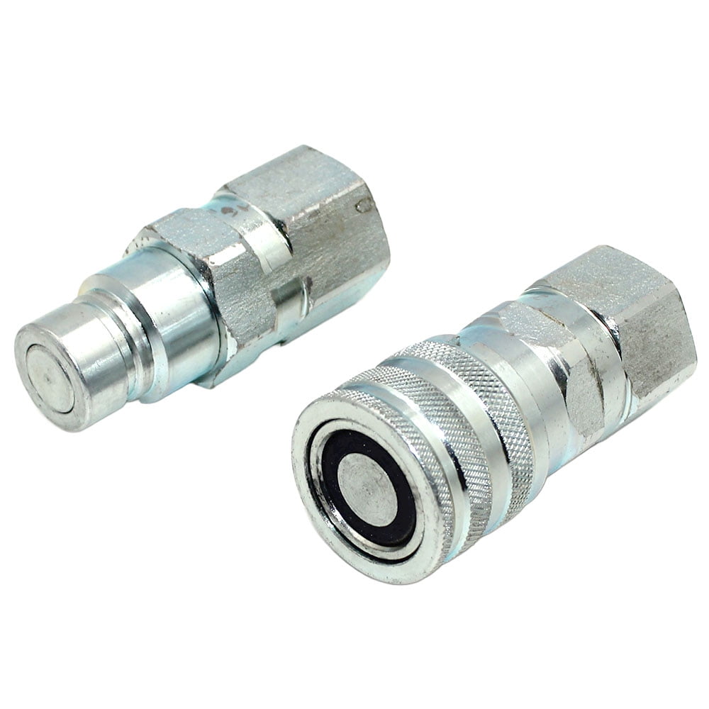 RAParts Hydraulic Quick Coupler Flat Face | 1/2" x 1/2" NPT | Complete ...
