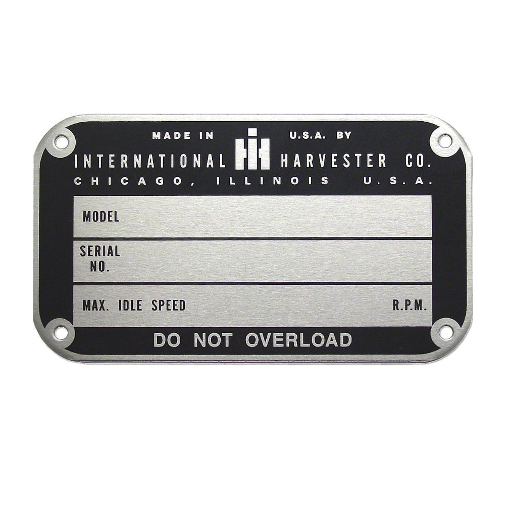 RAParts IHS289B Later Style Serial Number Tag (1950 and up) Fits ...
