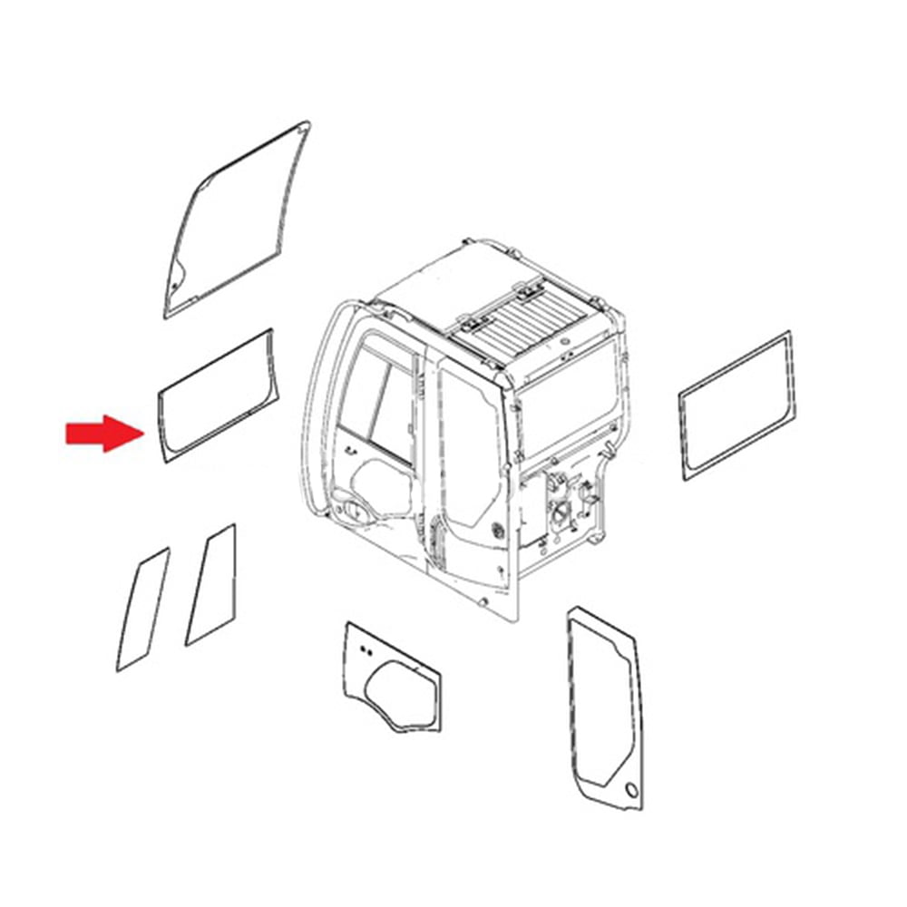 RAParts Lower Front Window Cab Glass Fits John Deere T396405 4664383 ...