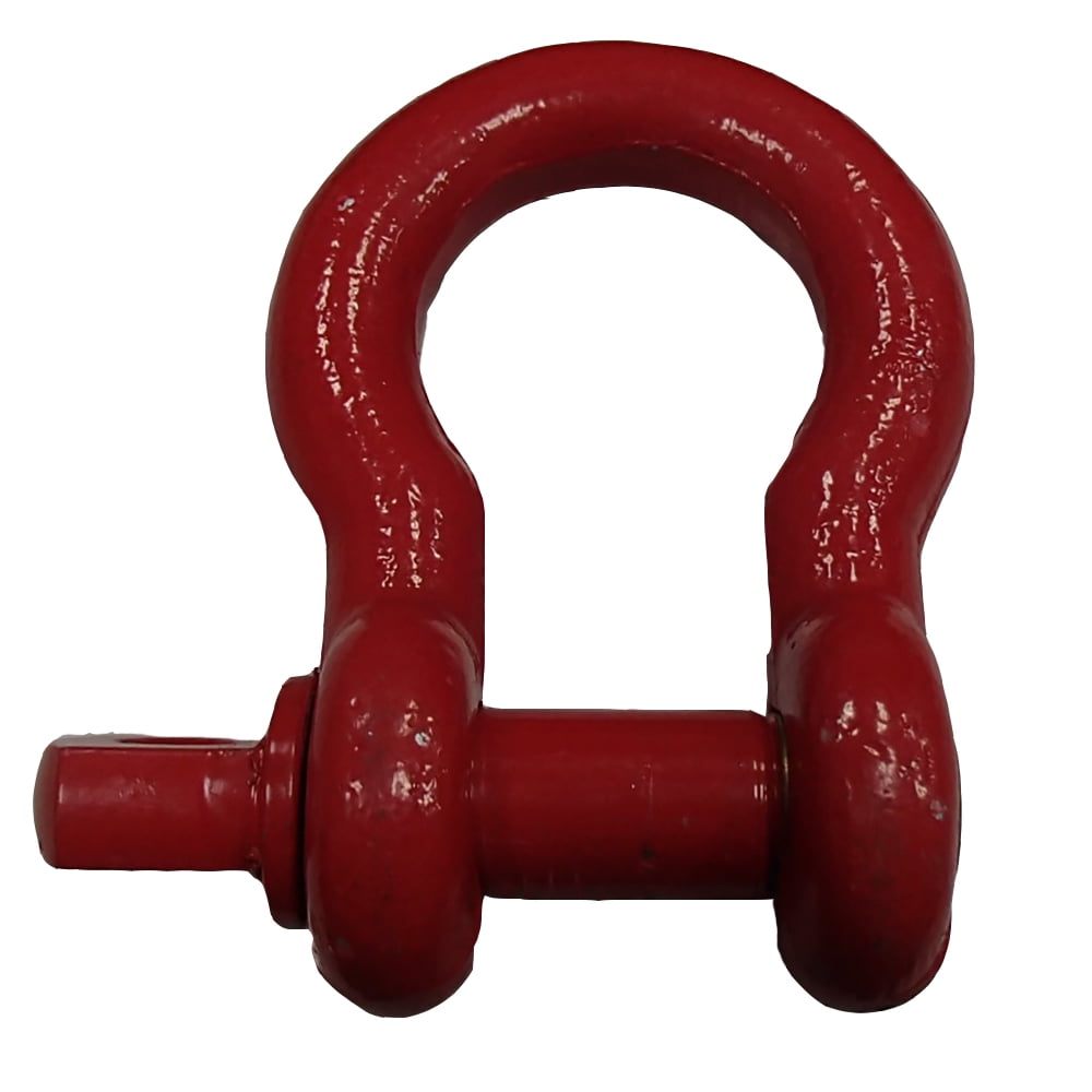RAParts One (X1) Shackle 3/4" Galvanized, Red D-Ring w/ a Red Pin For ...