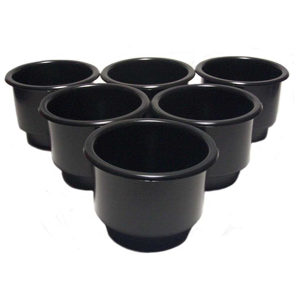 RAParts SIX (X6) Jumbo Black Plastic Cup-Holders Insert Made For Boats ...