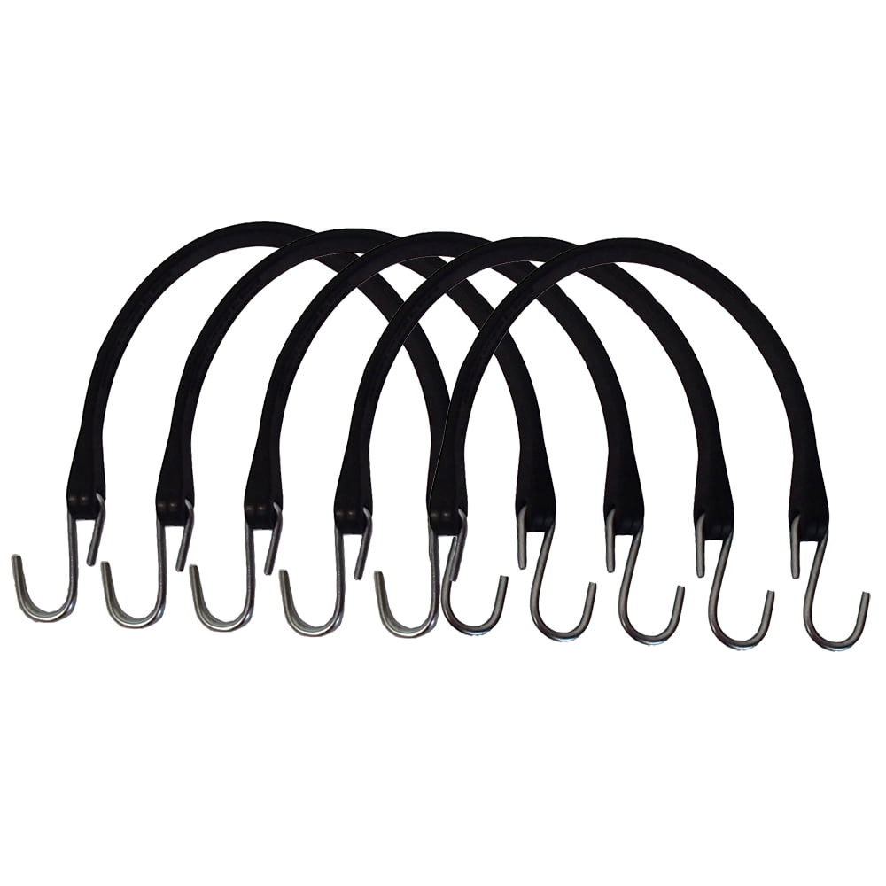 RAParts Set of 5 Heavy Duty 15" Natural Rubber Tarp Straps/Bungee Cords ...
