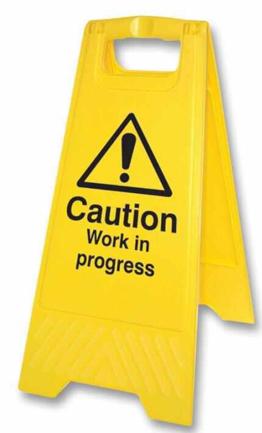 RARAION - Yellow A-Frame Sign, "Caution Work in Progress", 300x575mm ...
