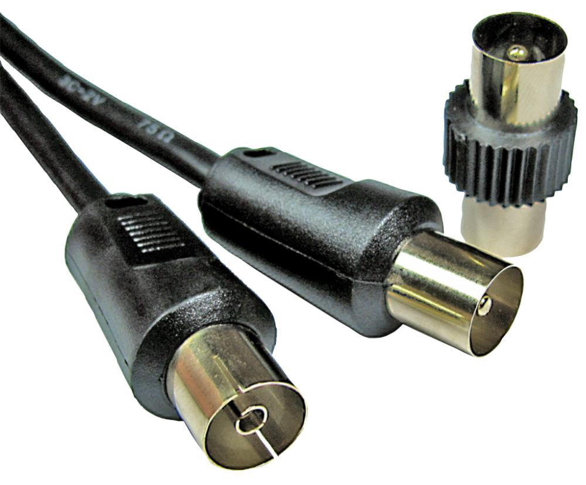 RARAION - TV Aerial Coaxial Lead, Male to Female, Black, 3m - Walmart ...