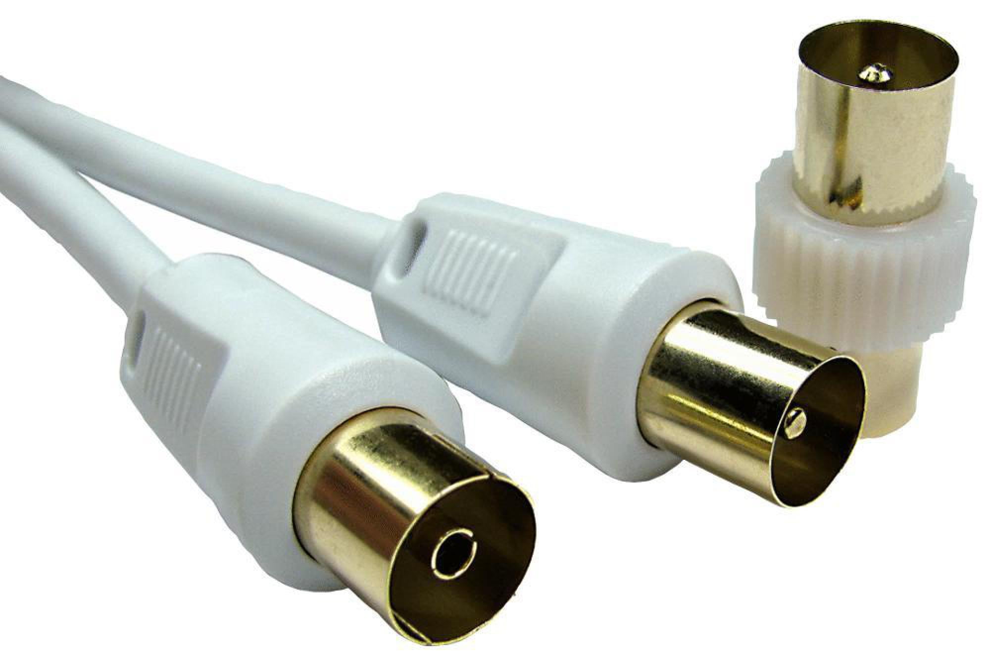 RARAION - TV Aerial Coaxial Lead, Male to Female, White, 3m - Walmart ...