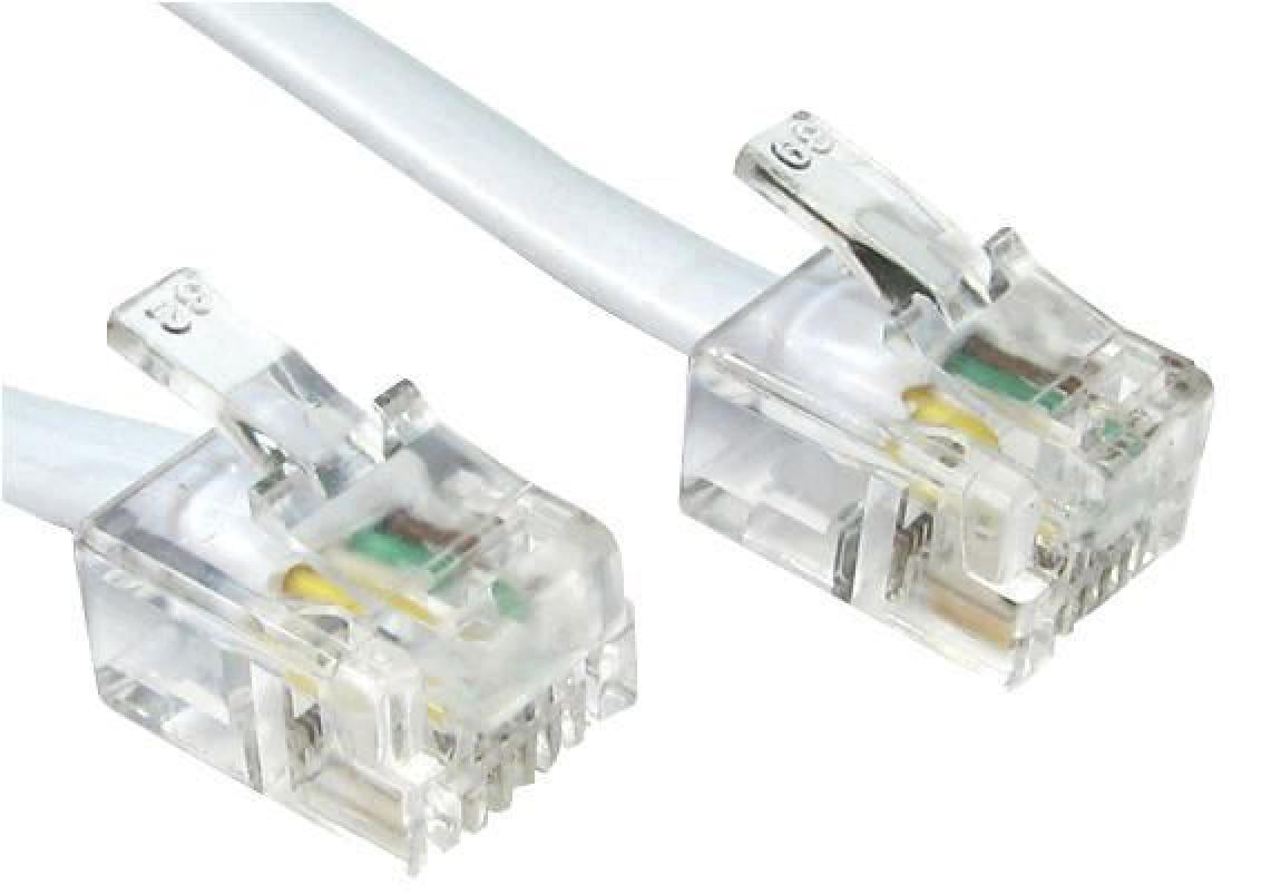 RARAION - White RJ11 Plug to Plug Modem Cable - 2m - Walmart Business ...