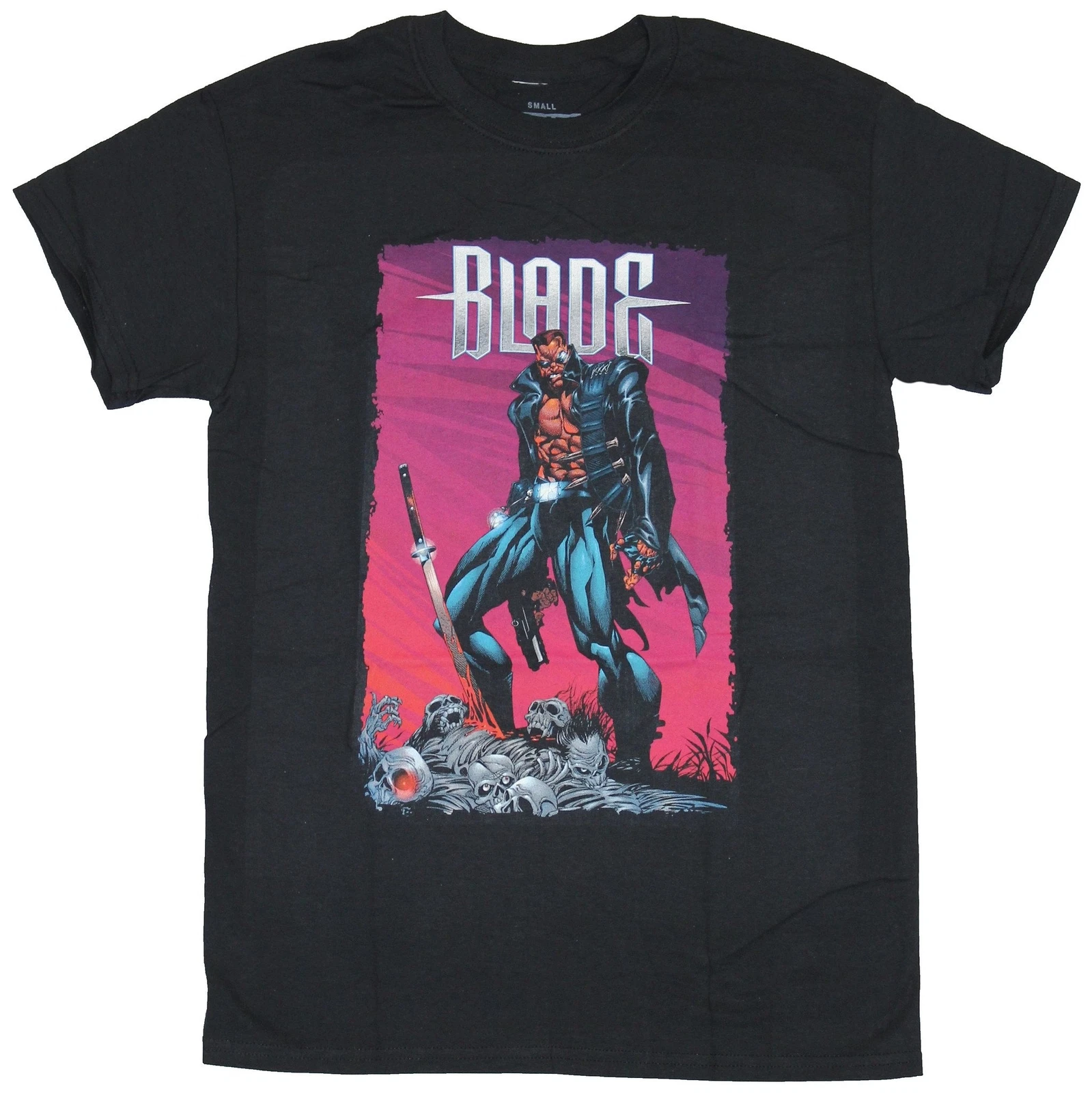 RARE Blade Vampire Hunter Mens T-Shirt - Comic Style Image Atop A pile ...