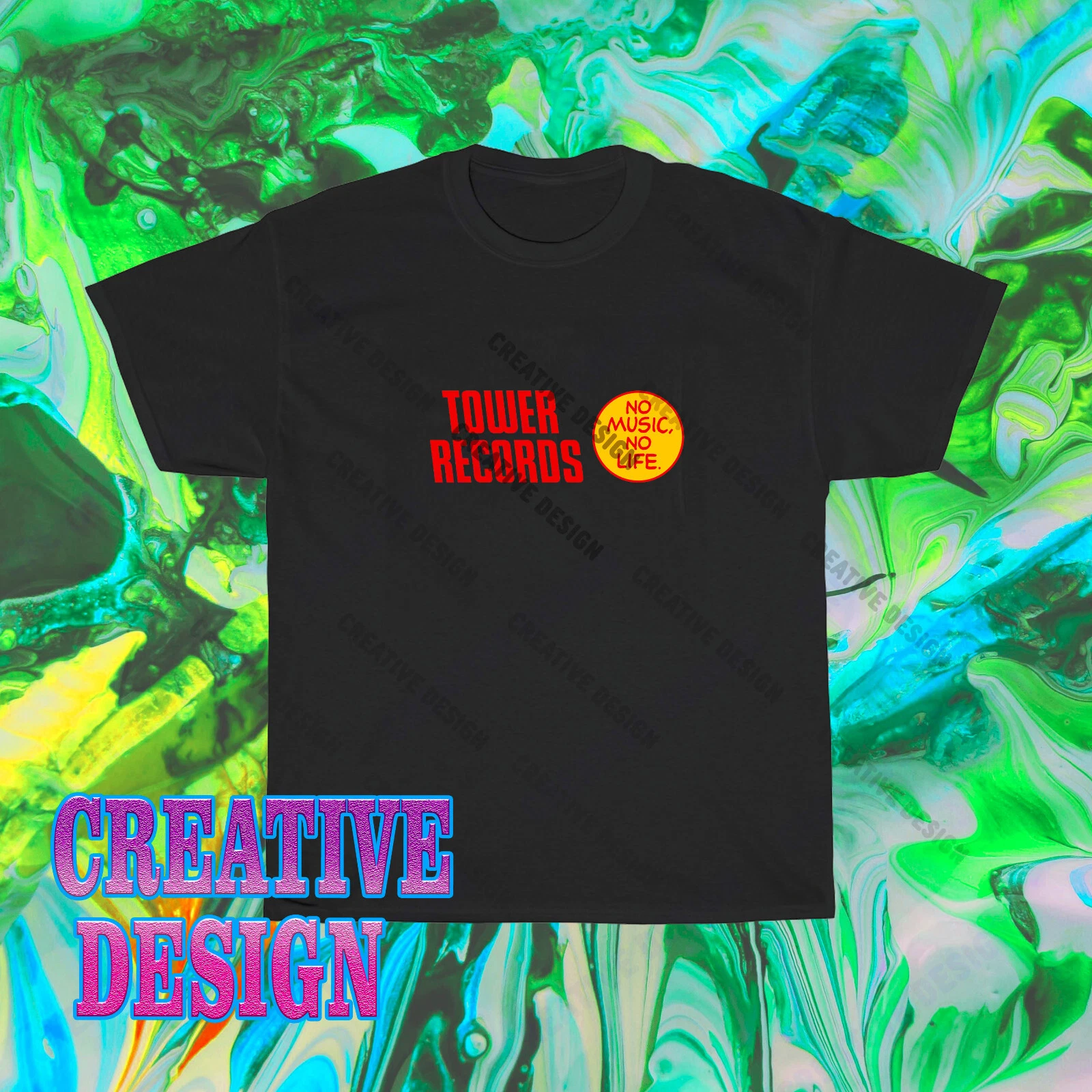RARE Brand New Tower Record Logo T-Shirt Funny Size S to 5XL - Walmart.com