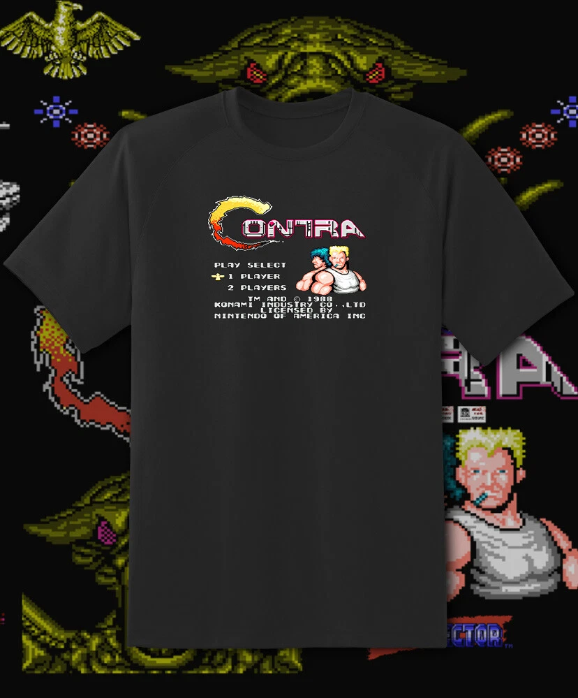 RARE Contra NES Start Screen Retro Arcade Video Game T Shirt Fast Ship ...