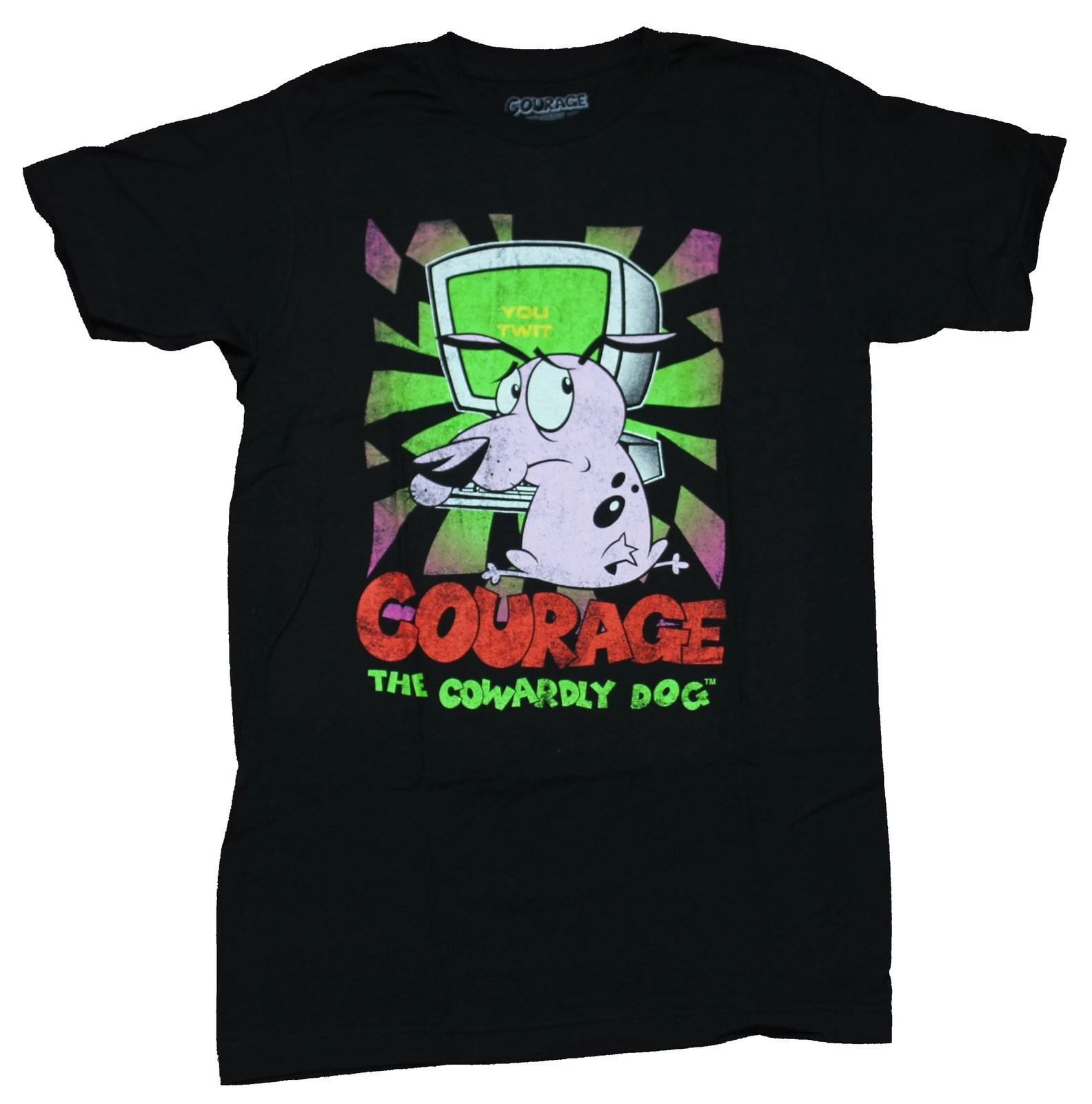 RARE Courage the Cowardly Dog Adult New T-Shirt - Courage on the ...