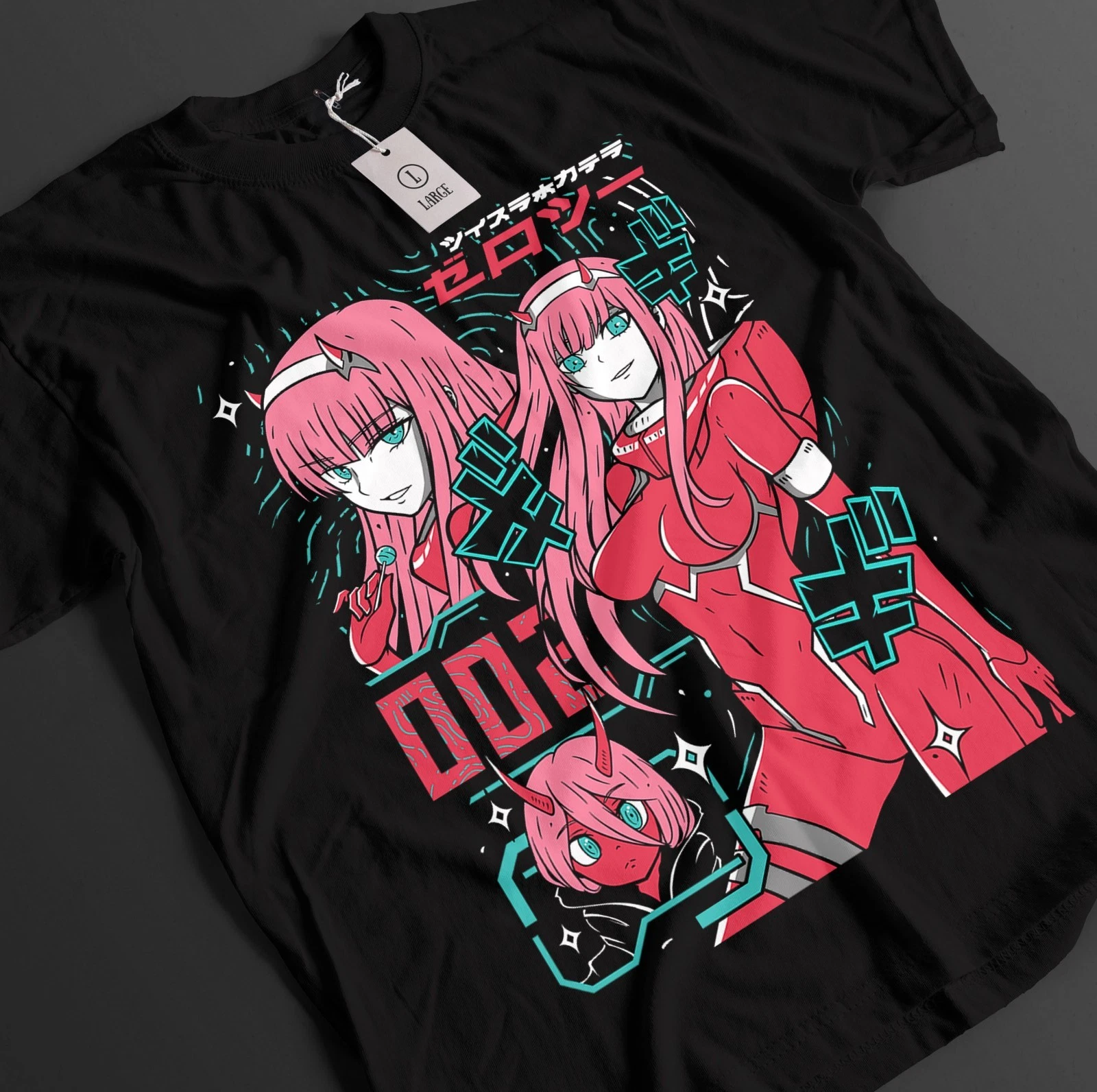 RARE Darling In The Franxx Shirt Zero Two Tshirt Hiro T-Shirt Goro Miku ...
