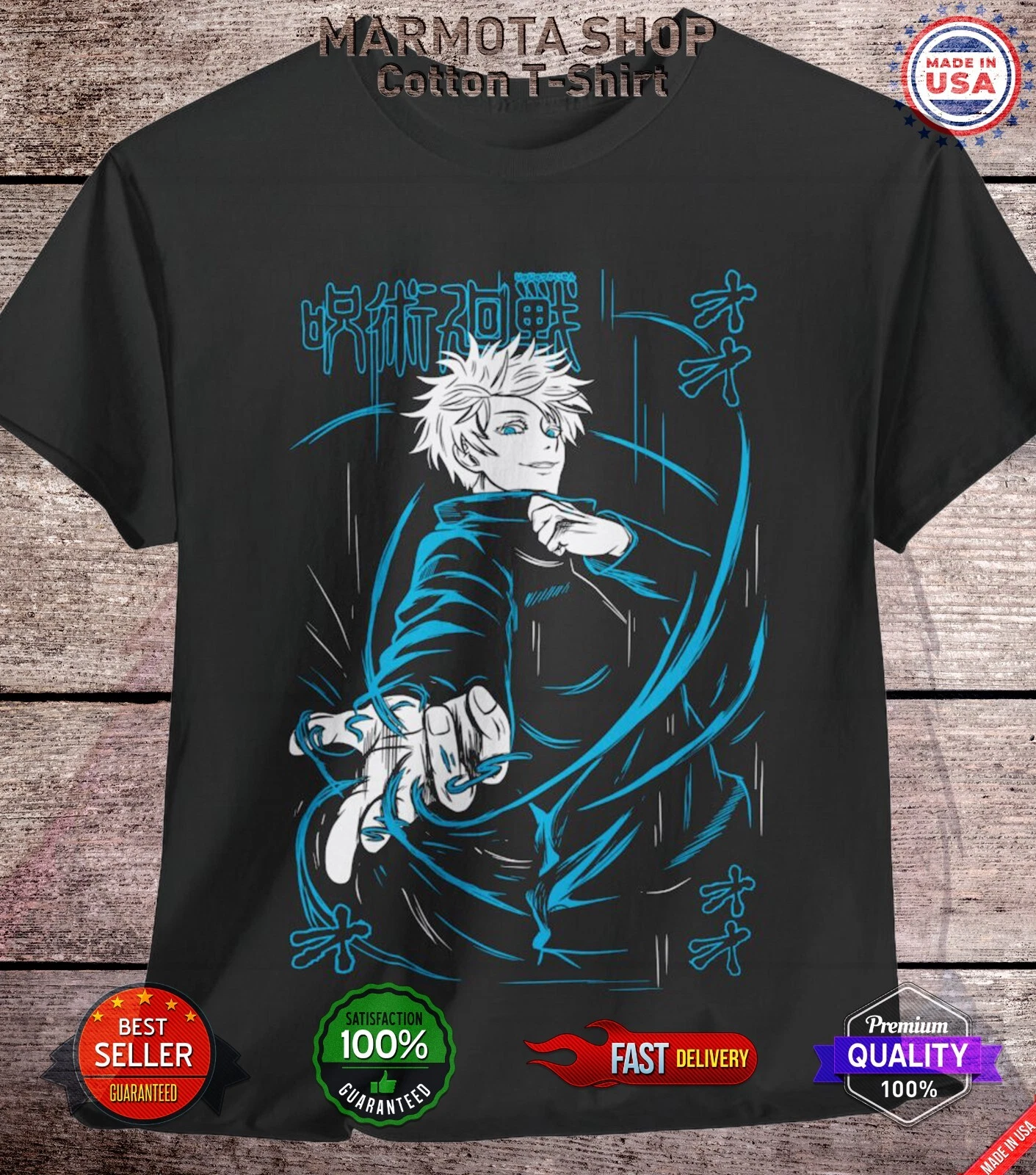 RARE Gojo Satoru Jujutsu Kaisen T-Shirt Sukuna Anime Japanese Tee Shirt ...