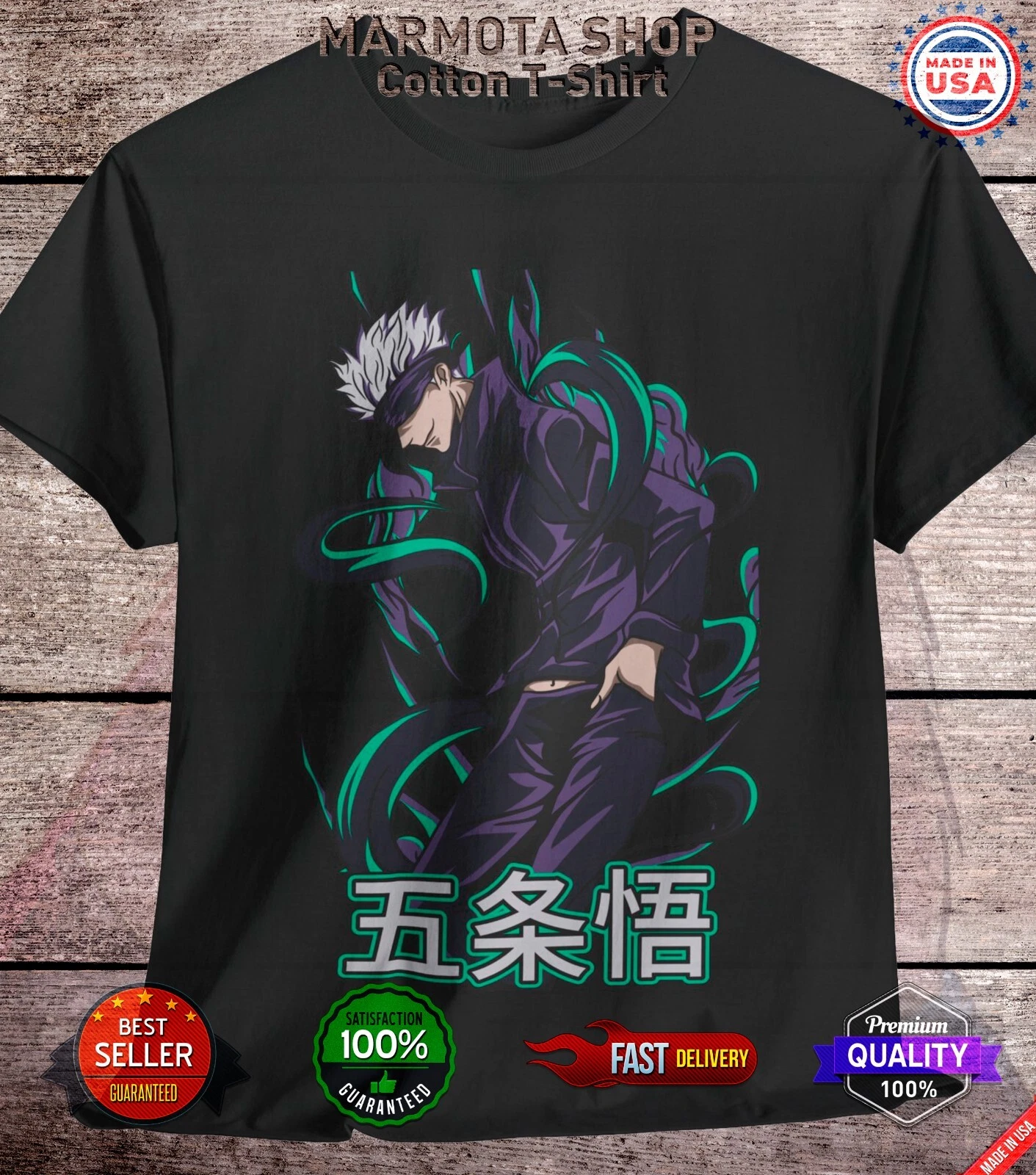 RARE Gojo Satoru Jujutsu Kaisen T-Shirt Sukuna Anime Japanese Tee Shirt ...