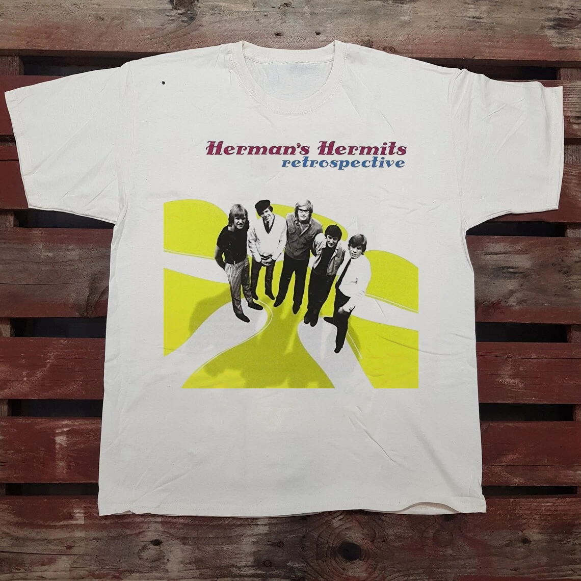 RARE Herman's Hermits Band Album Retrospective White Cotton T Shirt ...