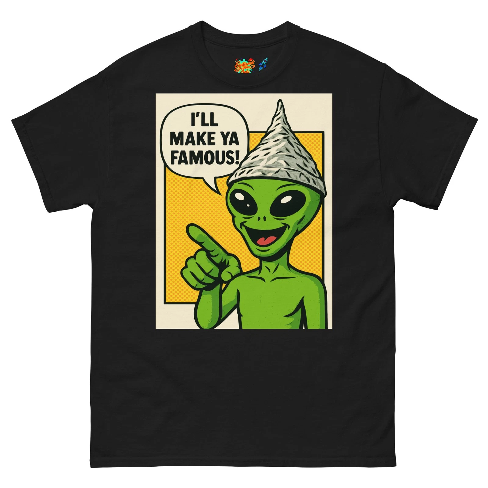 RARE Ill Make Ya Famous Tinfoil Hat Alien Pop Art UFO T Shirt - Walmart.com