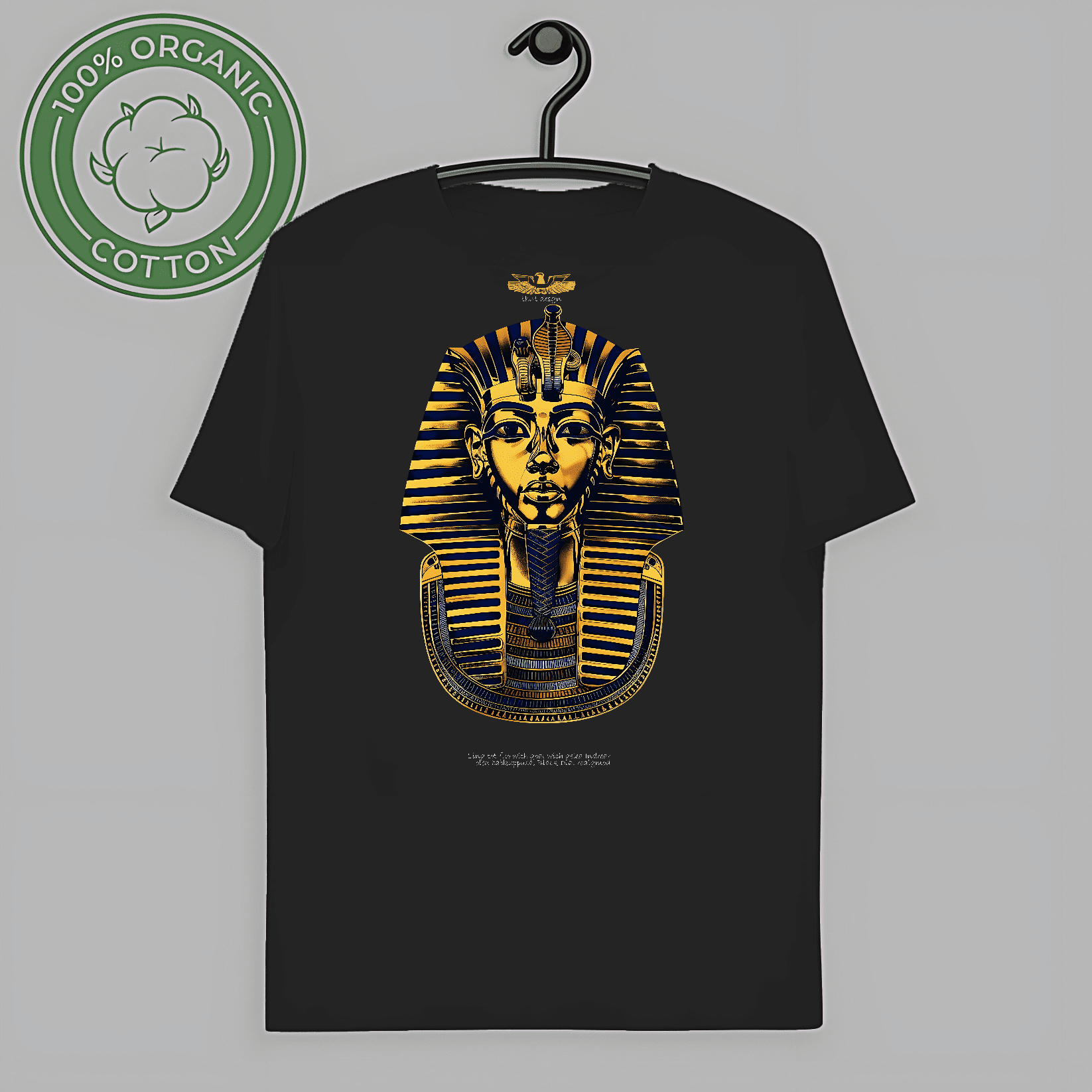 RARE King Tut Face with Golden Headwear Black T Shirt Egyptian Pharaoh ...