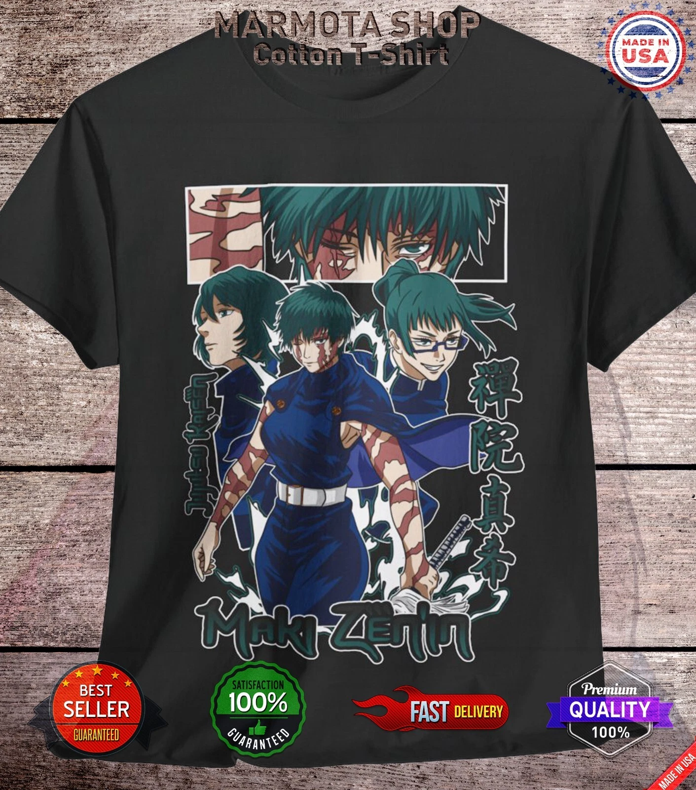 RARE Maki Zenin Jujutsu Kaisen Anime T-Shirt Soft Tee Shirt JJK All ...