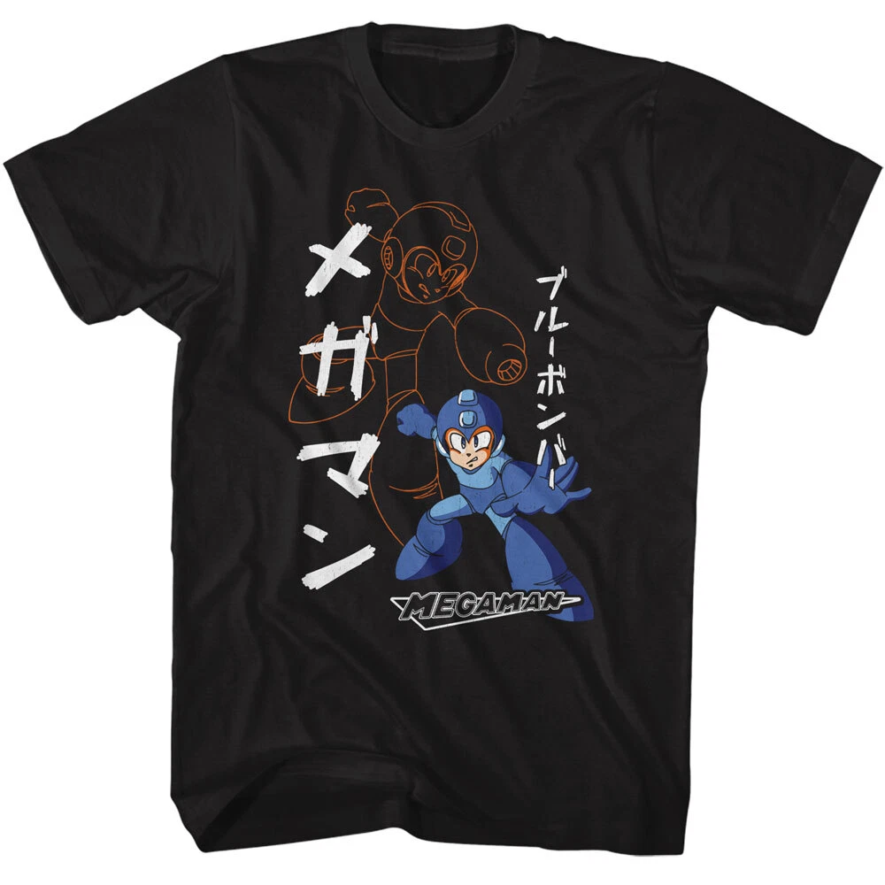 RARE Mega Man T-Shirt Mens Solid and Outline Gaming Official Capcom ...