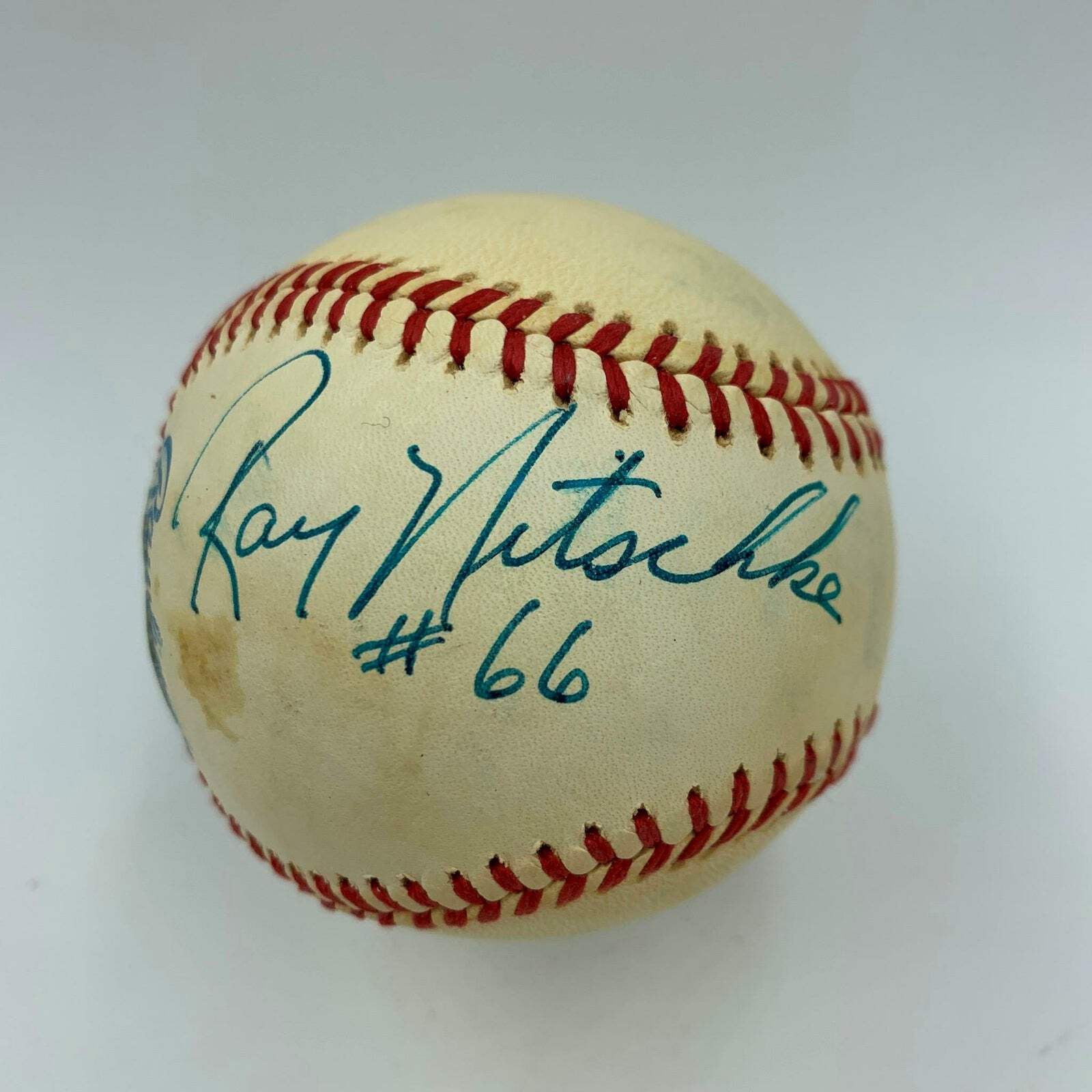 RARE Ray Nitschke #66 Signed American League Baseball Green Bay Packers ...