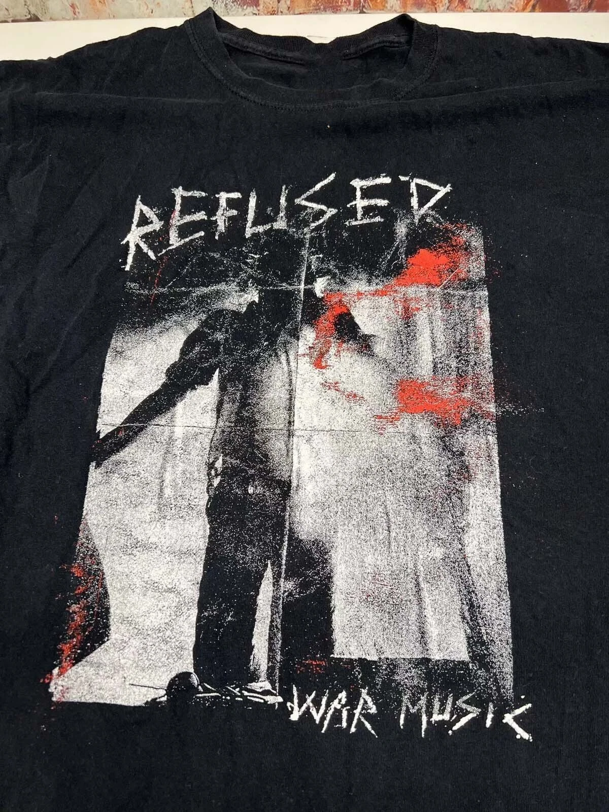 RARE Refused War Music Band T Shirt Black Punk Rock BL1005 - Walmart.com
