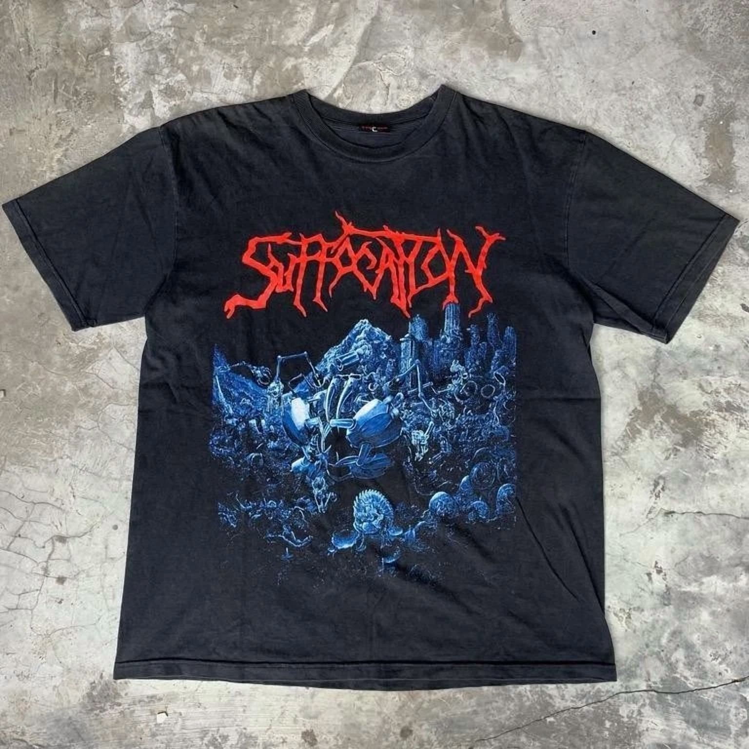 RARE Remake 2 sided Suffocation band t-shirt, cotton black shirt TE6346 ...