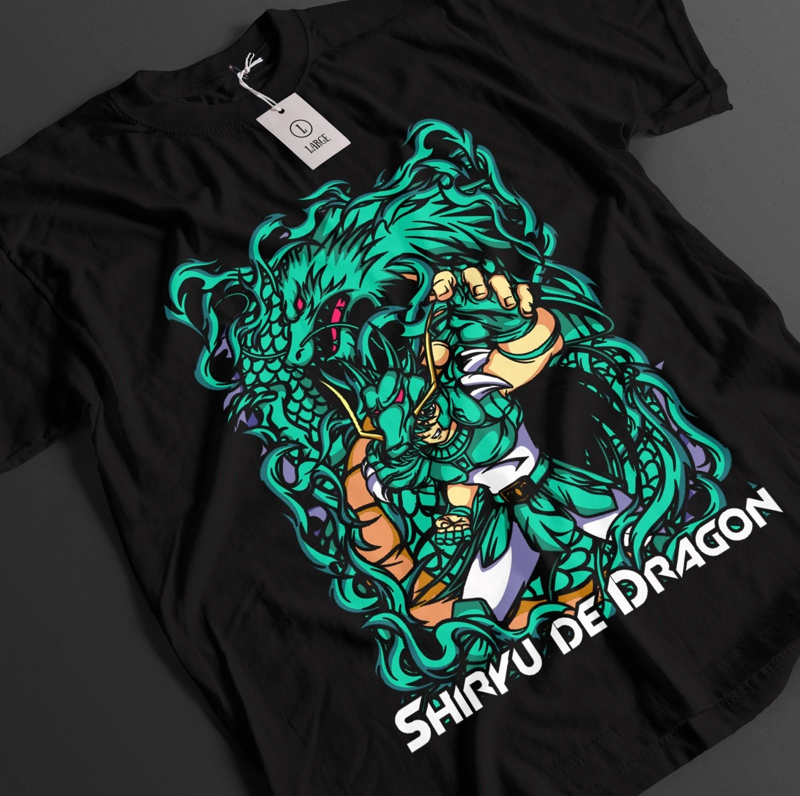 RARE Saint Seiya Shirt Shiryu Tshirt Hyoga T-Shirt Shun Top Ikku Anime ...