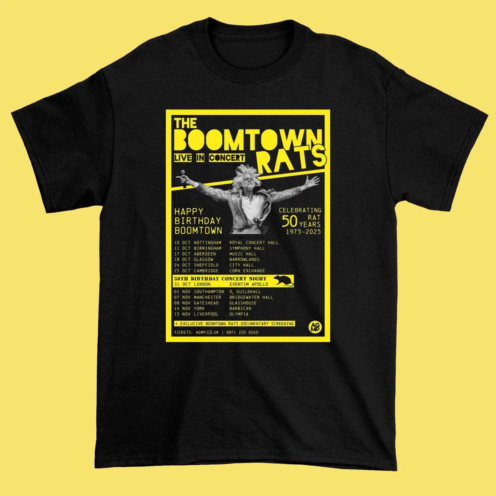 RARE The Boomtown Rats 50th anniversary 1975-2025 Black S-5XL Shirt ...