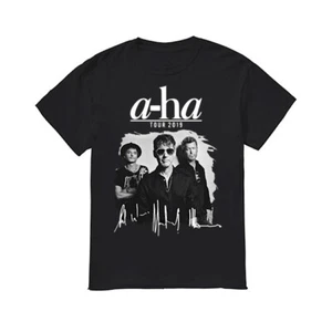 RARE Vtg Aha Band Signature Heavy Cotton Full Size Unisex Black Classic ...