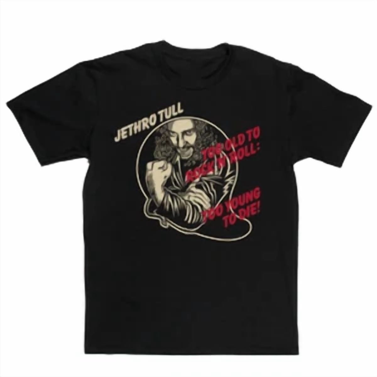 RARE Vtg Jethro Tull Rock N Roll Heavy Cotton Black Full Size Shirt For ...