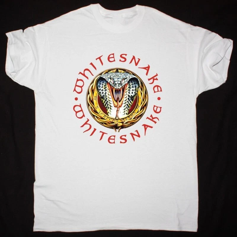 RARE WHITESNAKE DONINGTON SNAKE NEW WHITE Black Men T-shirt S-234XL ...
