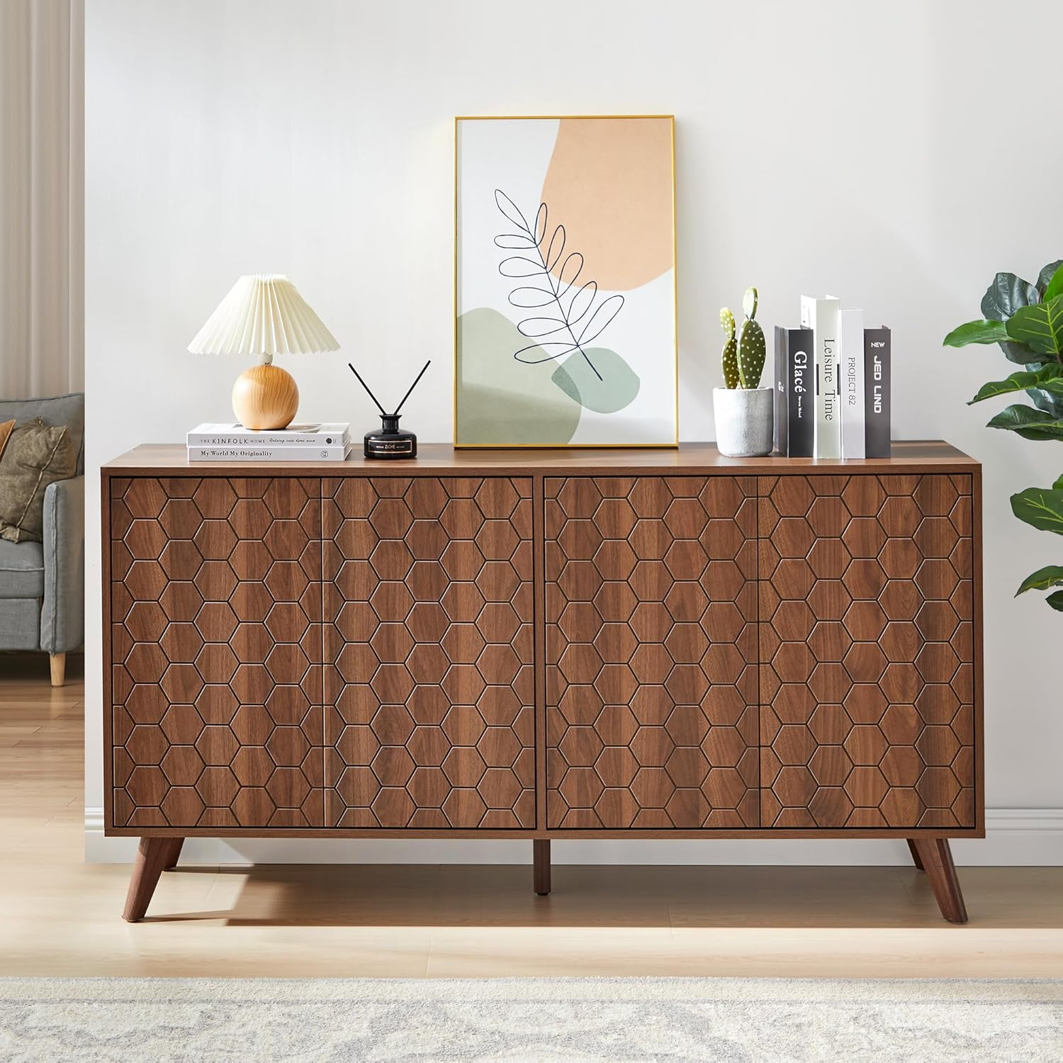 RARZOE Sideboard Buffet Cabinet with Storage, Long Sideboard Storage ...