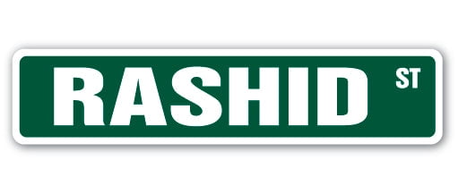 RASHID Street Sign Childrens Name Room Sign | Indoor/Outdoor | 36" Wide ...