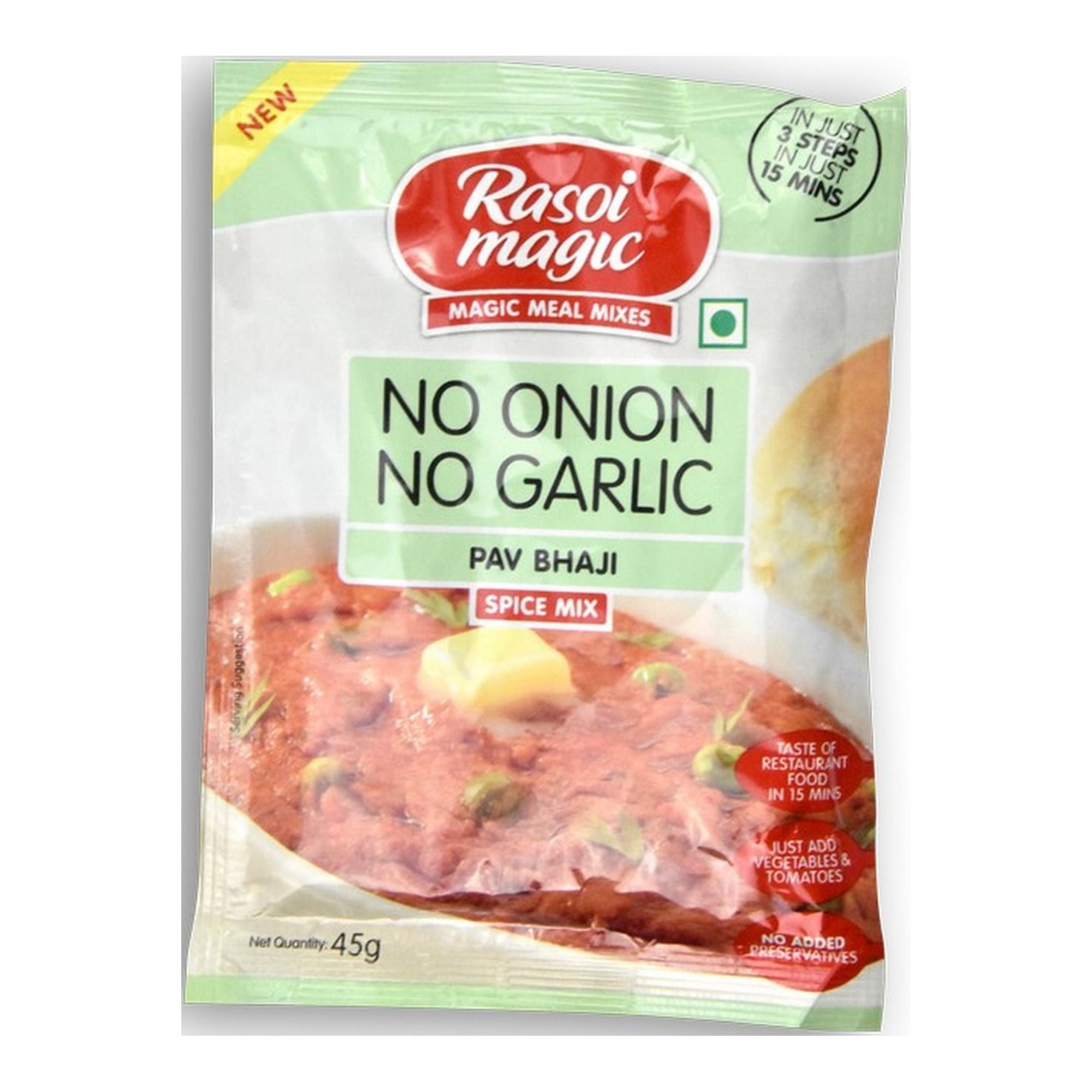 RASOI MAGIC Pav Bhaji No Onion No Garlic - 50 Grams (1.59oz) - Walmart.com