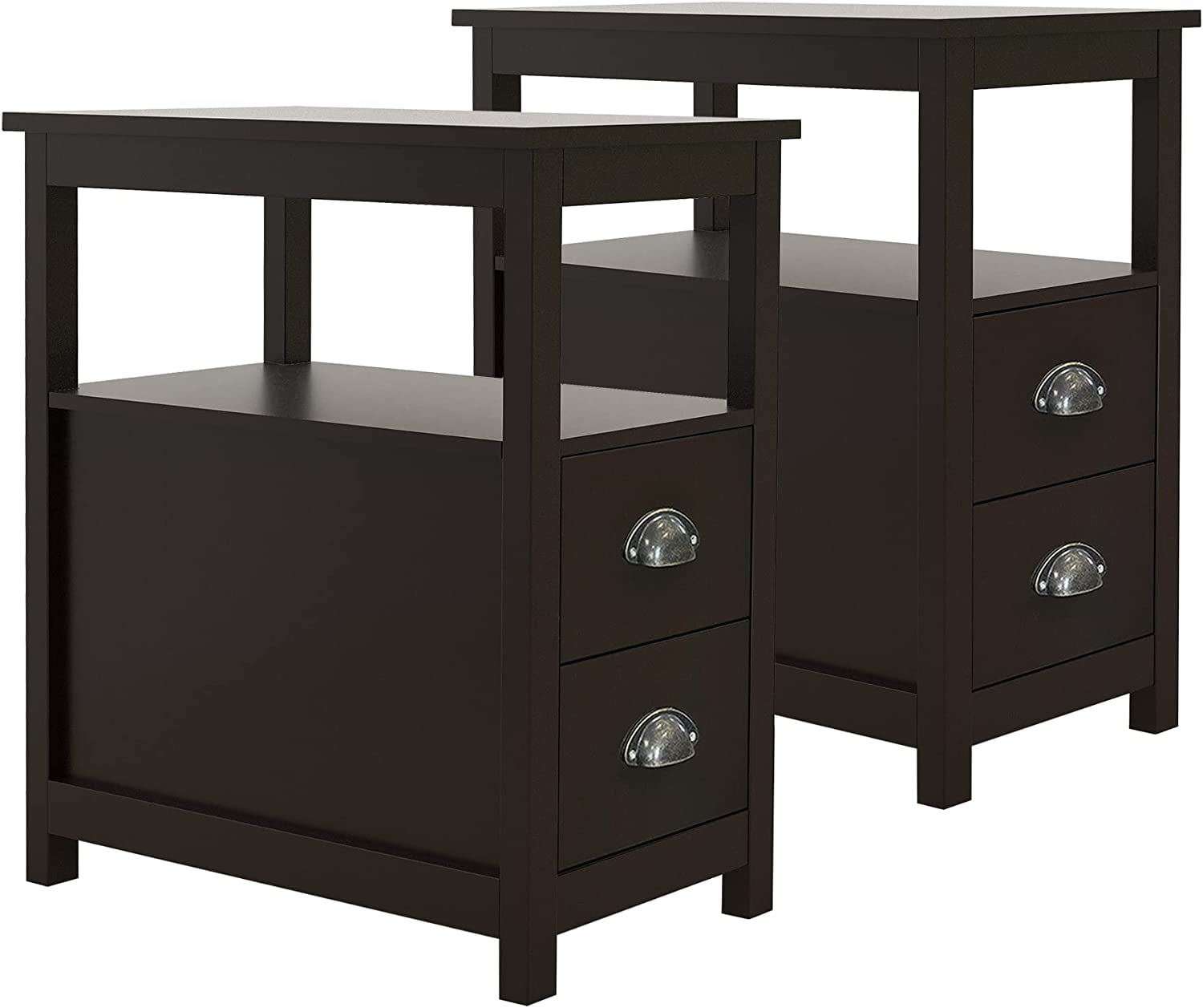 RASOO End Table Living Room Narrow Sofa Side Table with Drawer and 3 ...