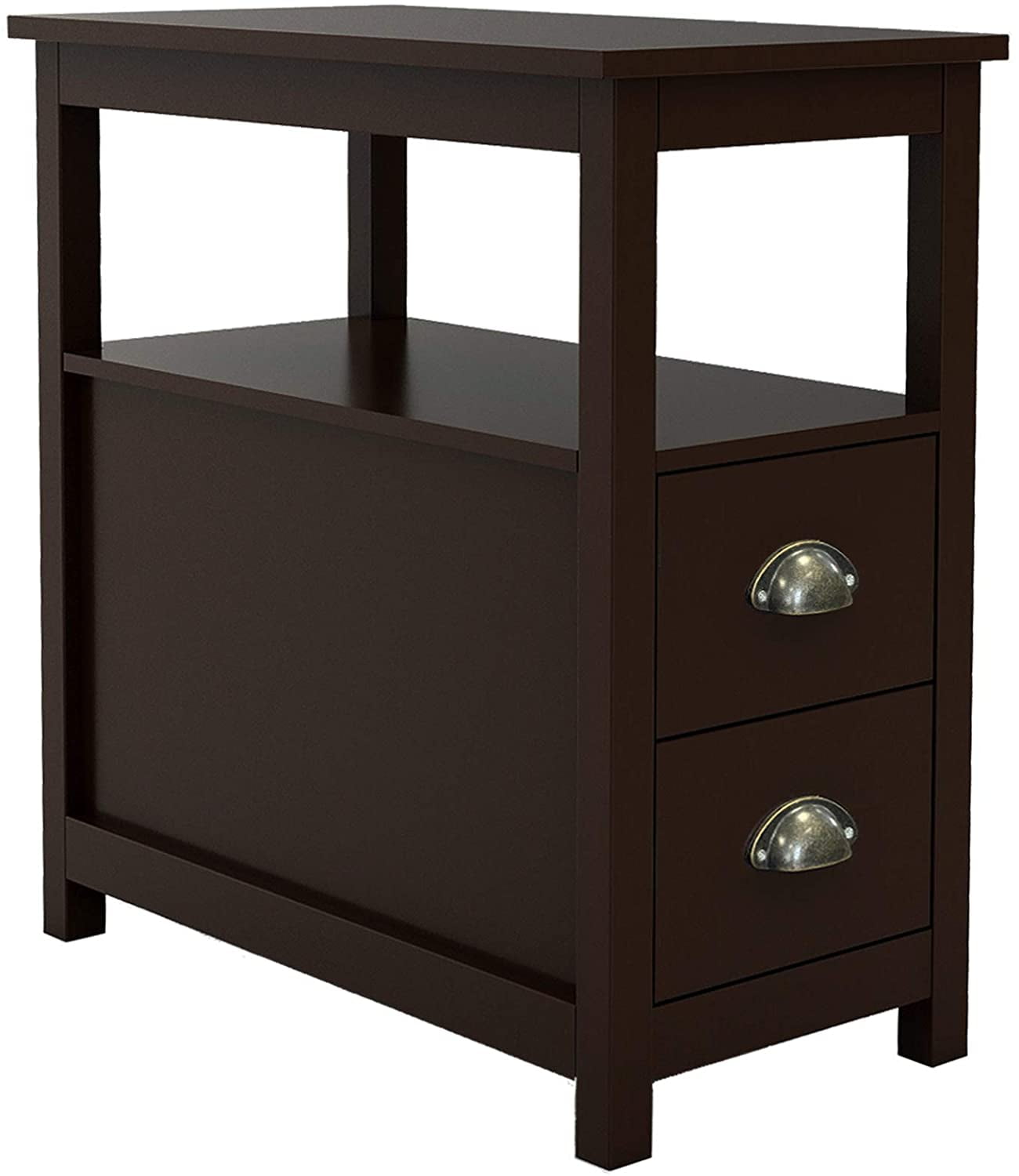 RASOO End Table Living Room Narrow Sofa Side Table with Drawer and 3 ...